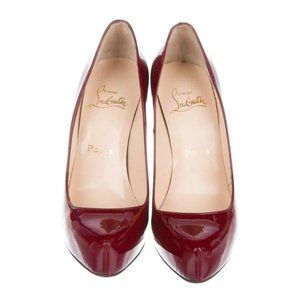 Christian Louboutin | Shoes | Christian Louboutin 36 555 Rolando Red Burgundy Patent Leather ...